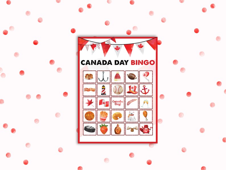 Canada Day Bingo Game Printable Bingo for Kids Print at - Etsy