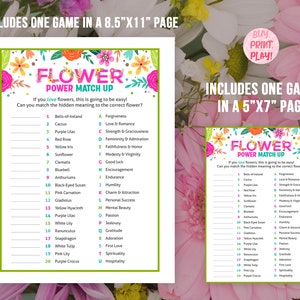 Spring Flower Power Match up Trivia | Springtime Printable Games | Fun ...