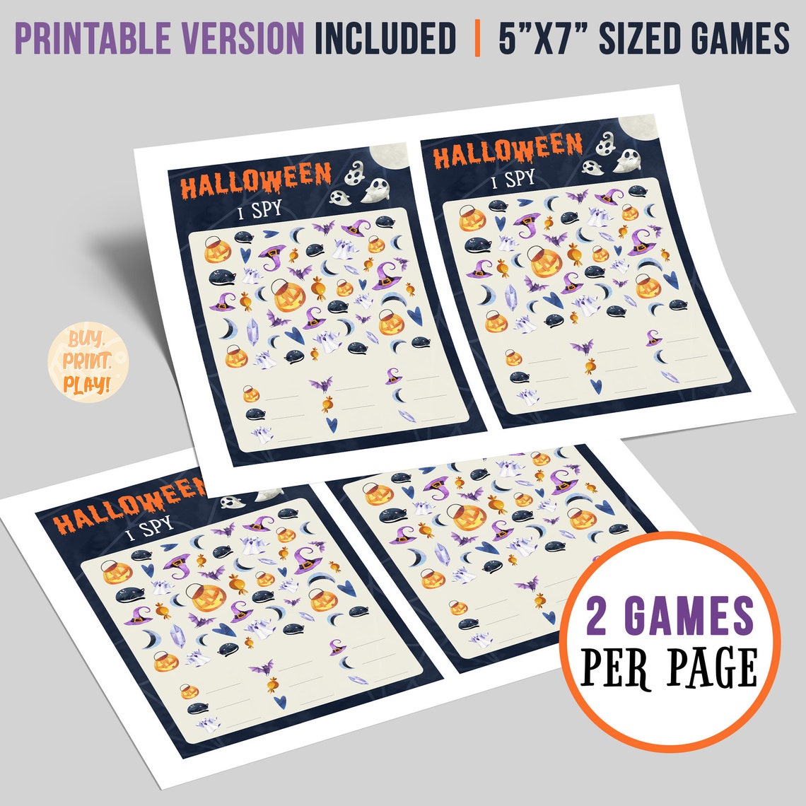 Halloween I Spy Game Virtual Party Halloween Games | Etsy