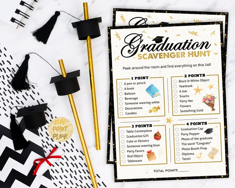 Graduation Games Scavenger Hunt Printable Treasure Hunt for - Etsy