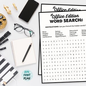 Office Party Word Search | Work Printable Games | Ice Breaker & Team ...