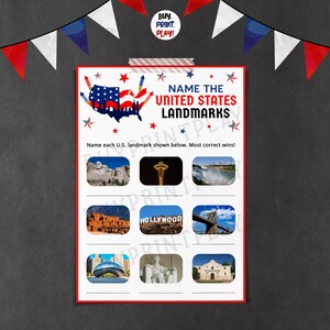United States Landmarks Picture Quiz | 4th of July Patriotic Trivia ...
