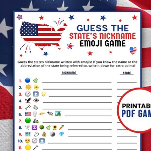 4th of July Emoji Pictionary Games Bundle | Emoji Quiz for US ...