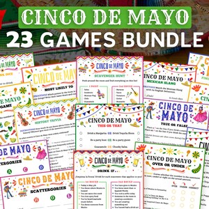 23 Cinco De Mayo Games Bundle | Includes Games for Kids and Games for ...