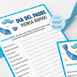 Fathers Day Think Fast in Spanish | Juegos Del Dia Del Padre En Español ...
