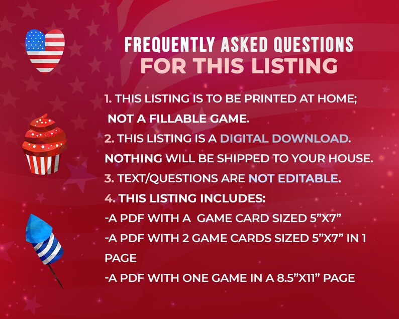 Fourth of July Trivia Game Match the State's Nickname - Etsy