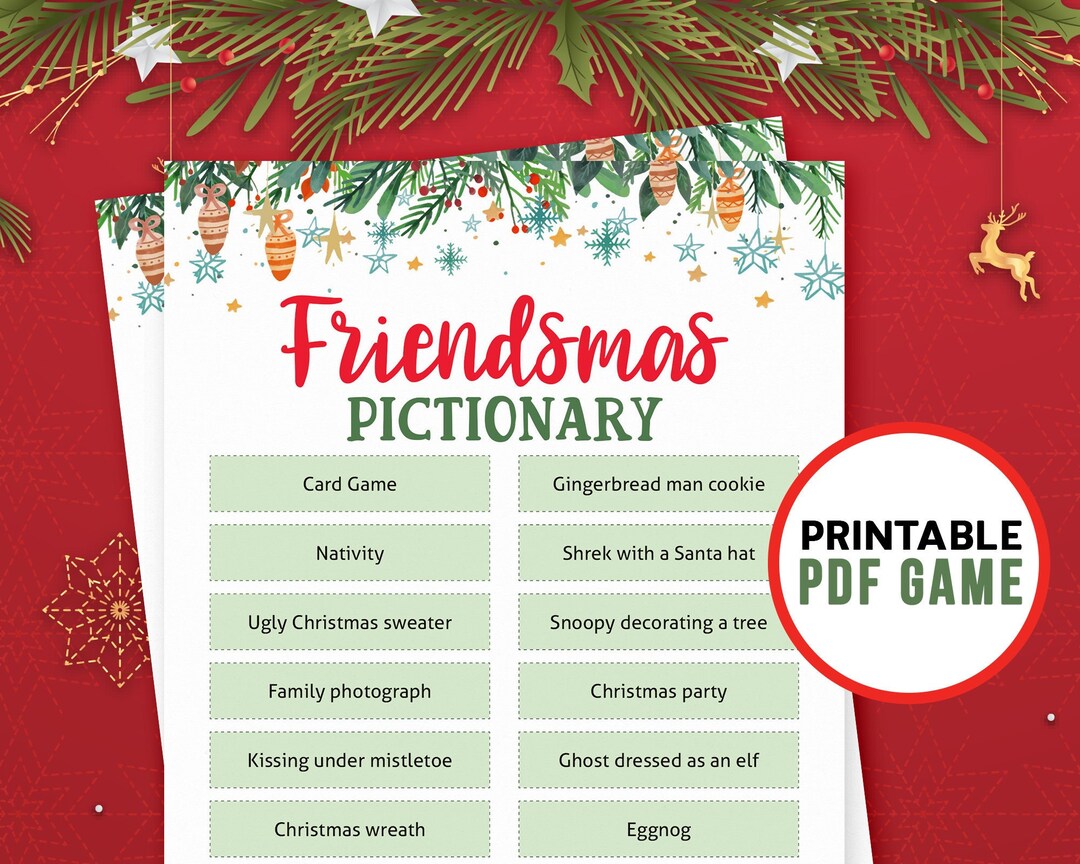 Friendsmas Pictionary Christmas Party Games for Adults & - Etsy