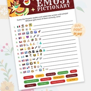 Hispanic Heritage Month Emoji Pictionary Emoji Game - Etsy