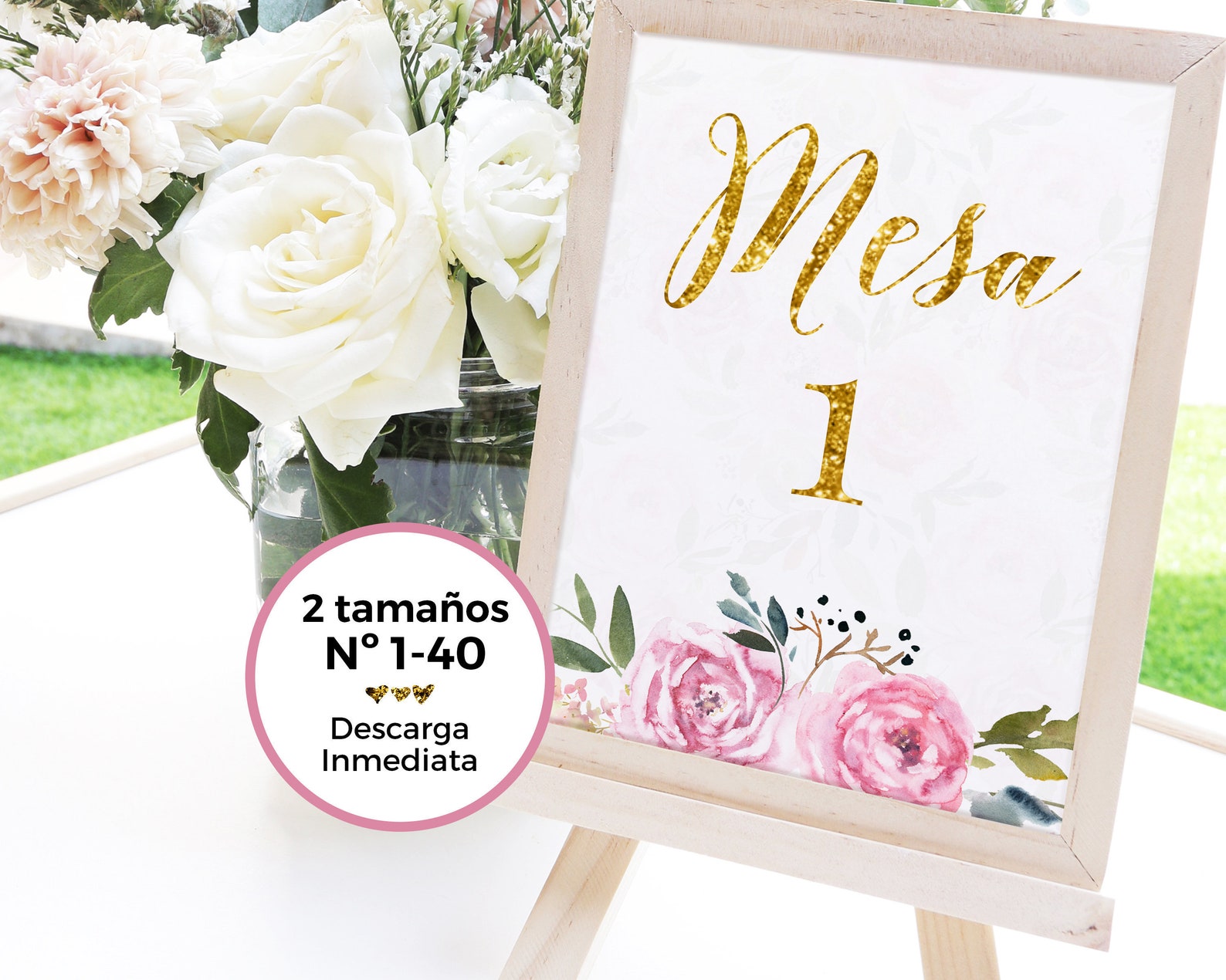 Printable Table numbers in spanish 1-40 | Etsy