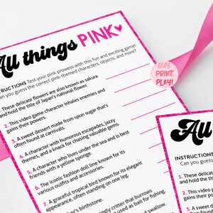 Ladies Night Games - All Things Pink Trivia | Party Printable Activity ...