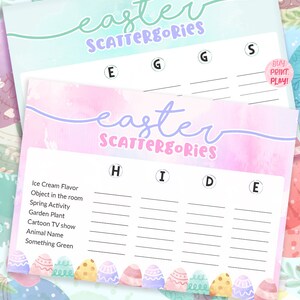 Printable Easter Scattergories Game Listing Categories Cards | Etsy