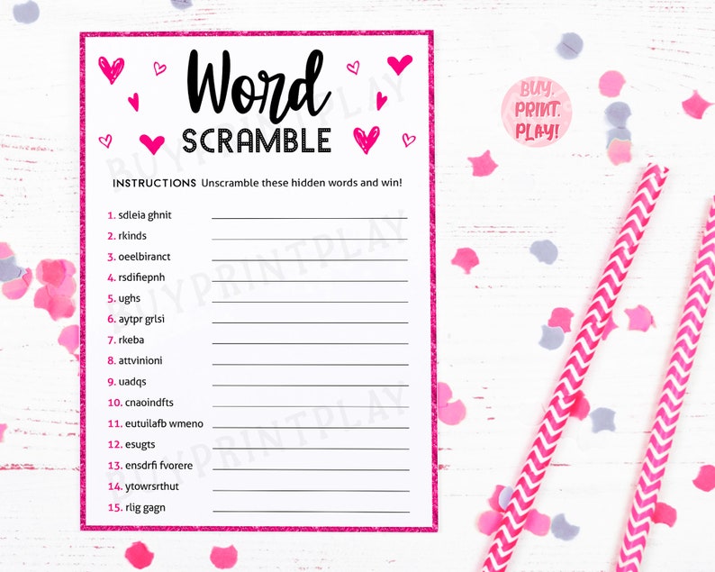 Ladies Night Games Word Scramble Girls Night in Printable - Etsy