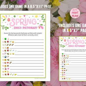 Spring Emoji Pictionary Game | Printable Springtime Party Games | Fun ...
