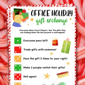 Holiday Office Party Christmas Gift Exchange | Christmas Dice Game Gift ...