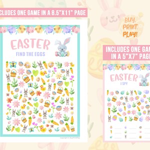 Cute Easter Games I Spy Printable Egg Hunt I Spy Easter | Etsy
