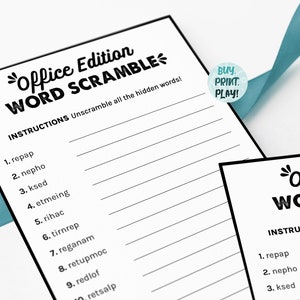 Word Scramble - Office Party Games | Work Ice Breaker & Team Building ...