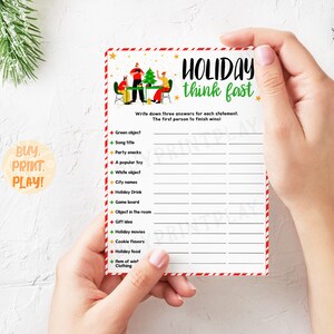 Office Holiday Party Game for Work - Think Fast | Christmas Workplace ...