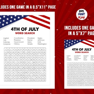 4th of July Word Search | US Independence Day | Family Games | Office ...