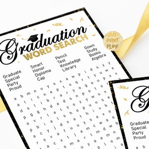 Graduation Word Search | Party Printable Games | Class of 2023 High ...