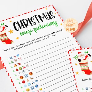 Holiday Office Party Emoji Pictionary Game | XMAS Emoji Quiz for Work ...