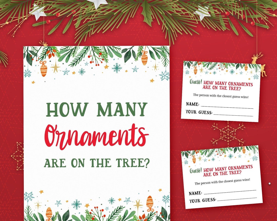 Christmas Ornaments Guessing Game Friendsmas Party How Many - Etsy