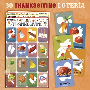 Thanksgiving Bingo Mexican Loteria in Spanish & English Fun Family ...