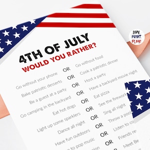 4th of July Games - Would You Rather | This or That Independence Day ...