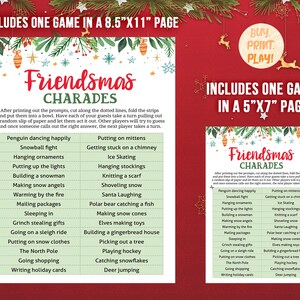 30 Friendsmas Charades | Christmas Party Printable Games | Fun Ice ...