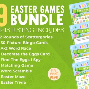 9 Easter Games Bundle for Kids Easter Fun Kids Activities Fun Easter ...