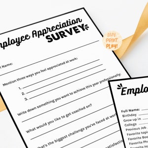 Employee Appreciation Day Printable Worksheets Employee - Etsy