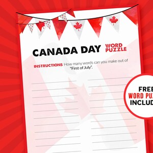 Canada Day Trivia Game | First of July Printable Games | Family Games ...