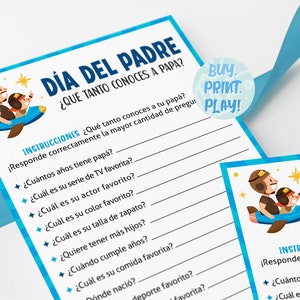 Fathers Day Game in Spanish - Who Knows Dad Best? | Juegos Del Dia Del ...