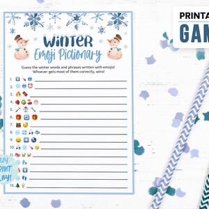 Winter Emoji Pictionary Trivia Game | Fun Wintertime Emoji Quiz | Cold ...