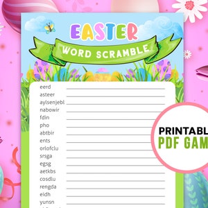Fun Easter Word Scramble Kids Printable Games Easter | Etsy