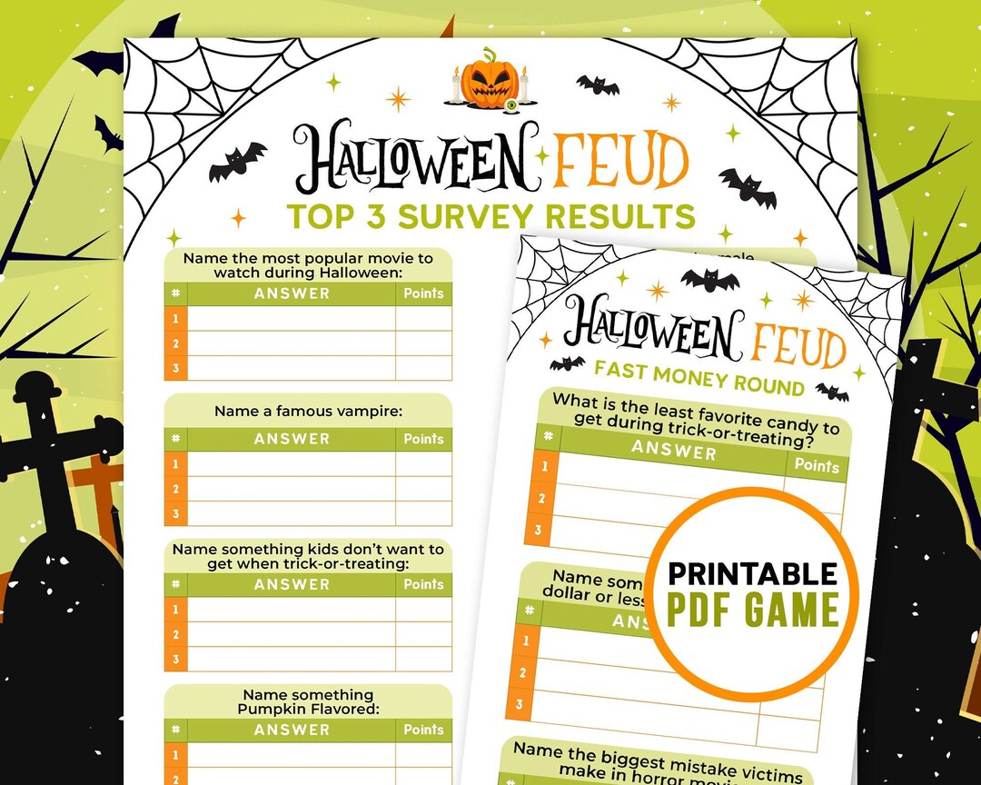 Halloween Family Feud Halloween Trivia Game Halloween Printables ...