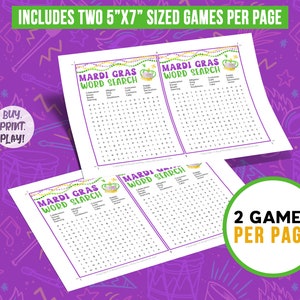 Mardi Gras Word Search | Party Games | New Orleans Fat Tuesday ...