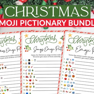 Christmas Emoji Pictionary Games Bundle | Emoji Quiz Game for Christmas ...