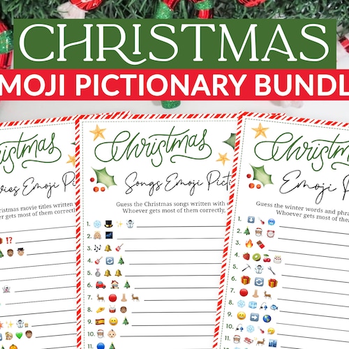 Christmas Party Game Bundle Christmas Emoji Pictionary - Etsy