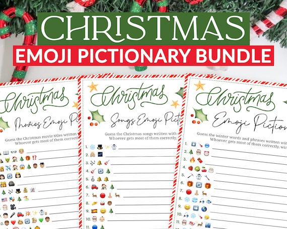 Christmas Emoji Pictionary Games Bundle Emoji Quiz Game for | Etsy