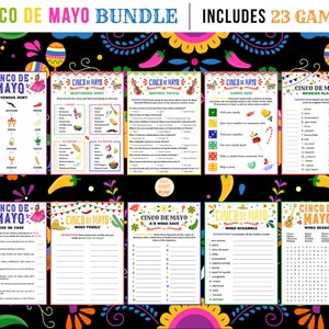 23 Cinco De Mayo Games Bundle | Includes Games for Kids and Games for ...