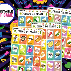 Cinco De Mayo Bingo Game | Includes 40 Cards | Lotería Mexicana ...