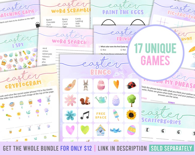 2 Easter I Spy Game Pack for Kids Fun Easter Party Printable - Etsy