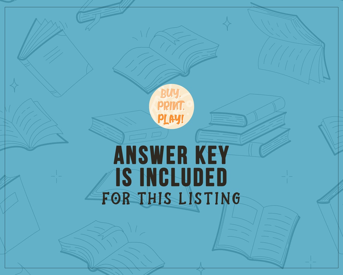 World Book Day Trivia Printable Games Books Fact or - Etsy