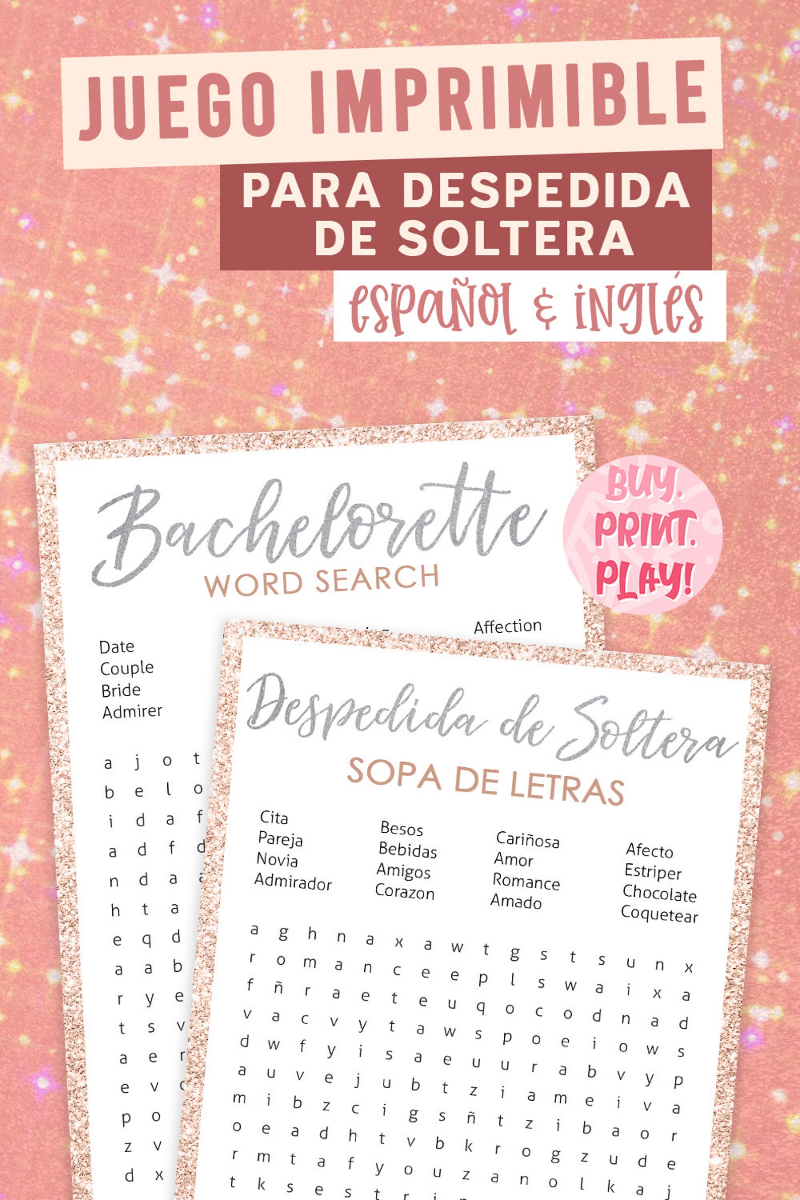 Juegos Despedida De Soltera English & Spanish Dirty Bachelorette Party ...