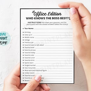 Who Knows the Boss Best Trivia | Office Party Games | Boss Retirement ...