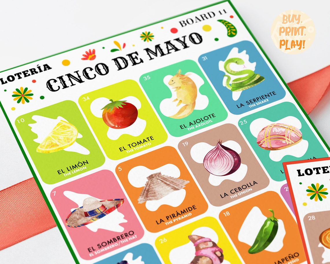 50 Cinco De Mayo Bingo Cards Lotería Mexicana Printable - Etsy
