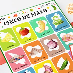 50 Cinco De Mayo Bingo Cards | Lotería Mexicana | Printable Bingo ...