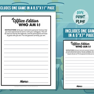 Office Party Who Am I | Printable Games for Team Building & Work ...
