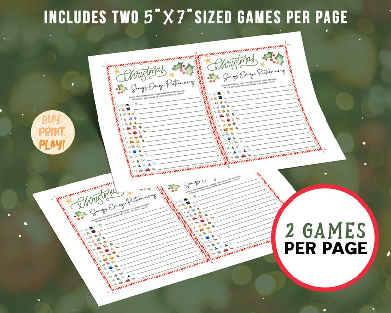 Christmas Emoji Pictionary Games Bundle Emoji Quiz Game for | Etsy