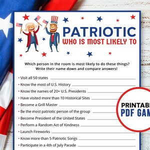 4th of July Printable Games Bundle | Patriotic US Independence Day ...
